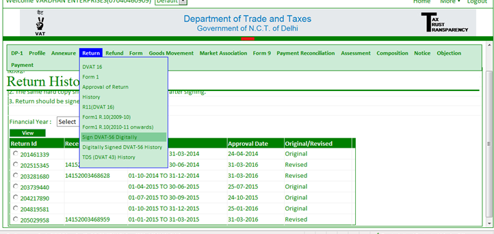 How to digitally sign the DVAT Return