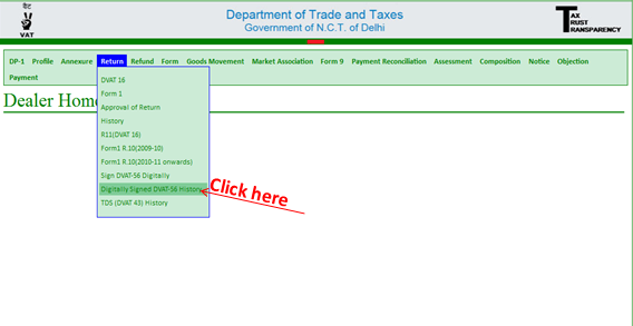 How to view Digitally signed DVAT Return
